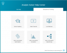 Analytic Solver Data Science Help and Support | solver